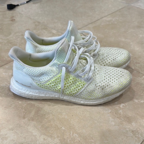 adidas | Shoes | Adidas White And Neon Yellow Ultra Boost | Poshmark